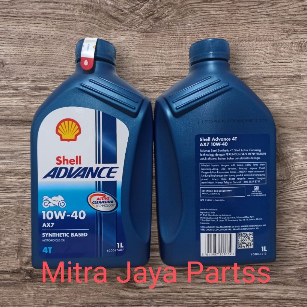 Jual Oli Shell Advance AX7 10W-40 1 Liter Oli Shell AX7 1L Perbotol ...