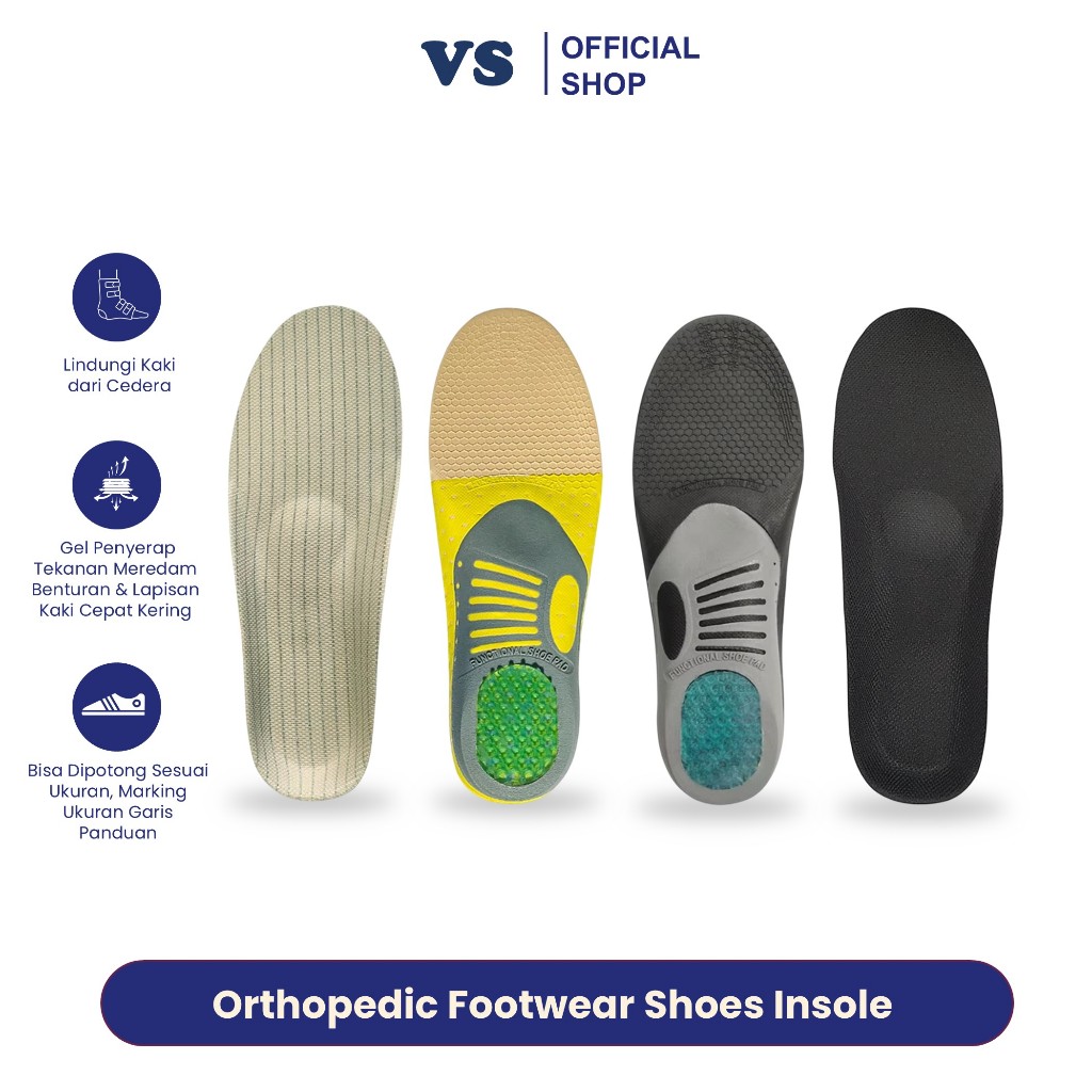 Jual EiD Insole Orthopedic Sol Sepatu Arch Support Shock Absorb Gel ...