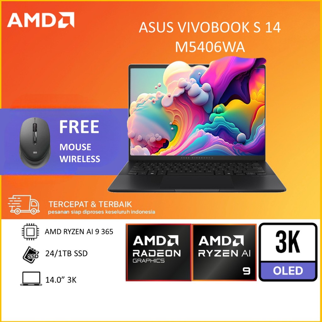 Jual ASUS VIVOBOOK S 14 OLED M5406WA RYZEN AI 9 365 RAM 24GB 1TB W11 ...