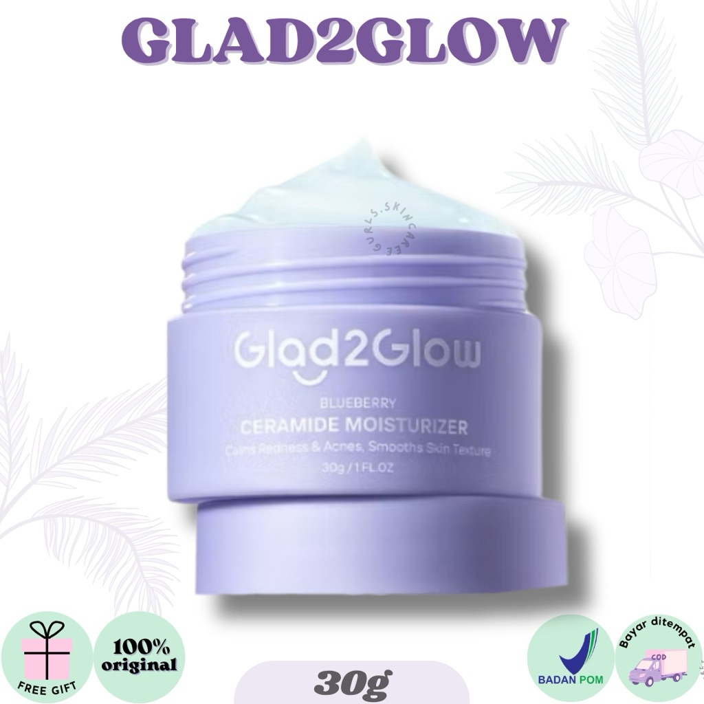 Jual Glad2Glow Blueberry Ceramide Moisturizer 30gr | UNGU | Shopee ...