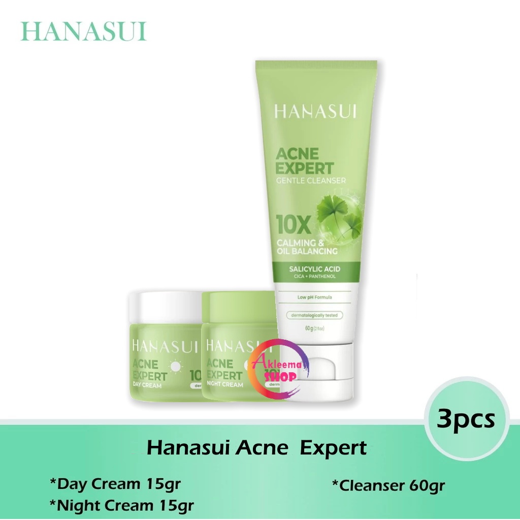 Jual Paket Hanasui Acne Expert 3pcs (Day Cream+Night Cream+Cleanser ...