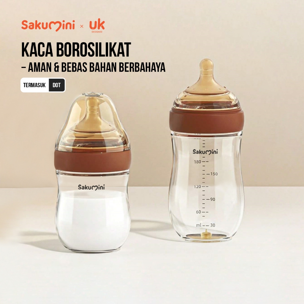 Jual Sakumini Botol Susu Kaca Bayi Anak Anti Kolik Tahan Suhu Milk ...