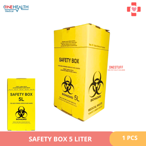Jual Safety Box Kardus Sampah Limbah Medis 5 Liter Biohazard Onehealth Rumah Sakit Karton Tebal ...