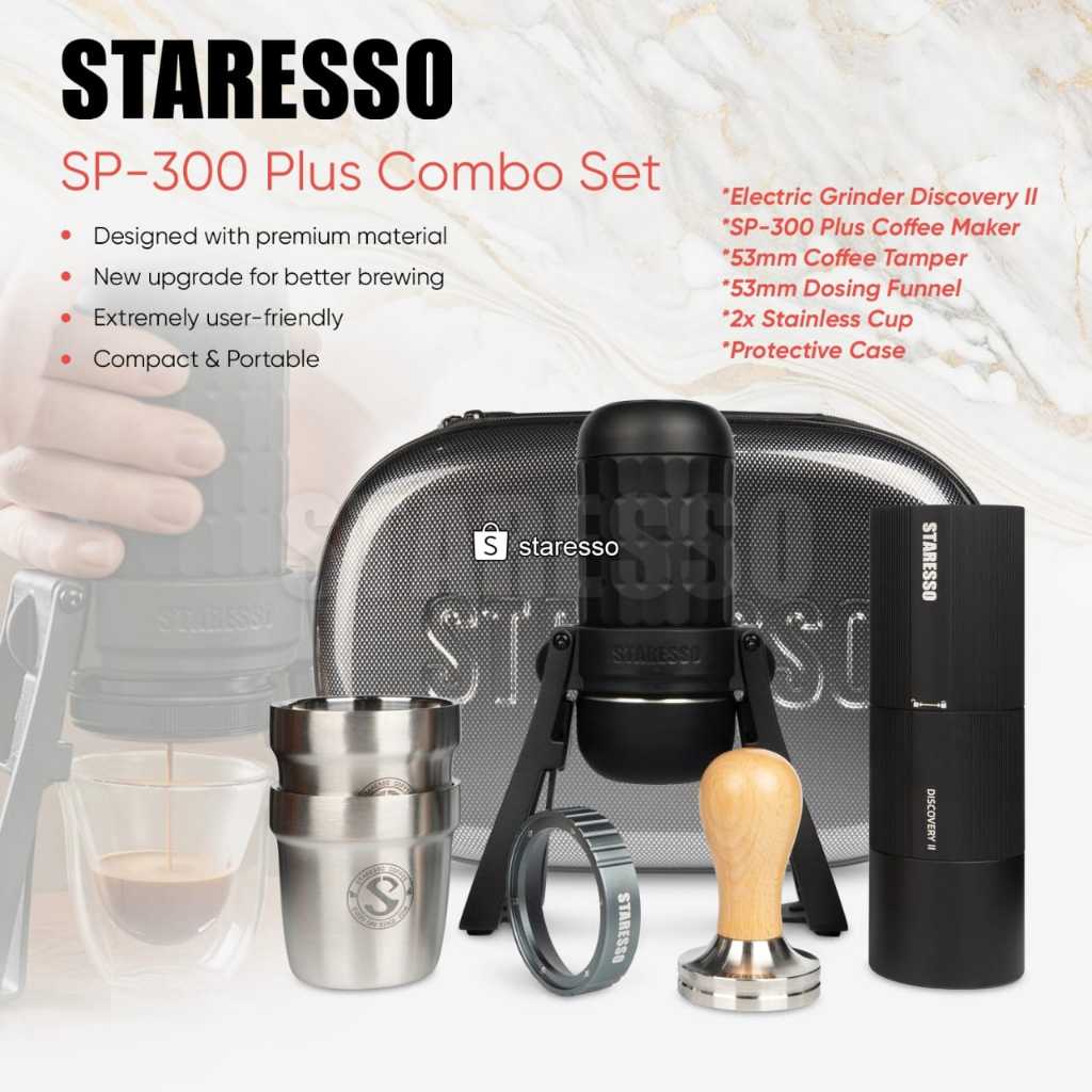 Jual Staresso Combo Bag Set SP300 Espresso Maker + Electric Coffee ...