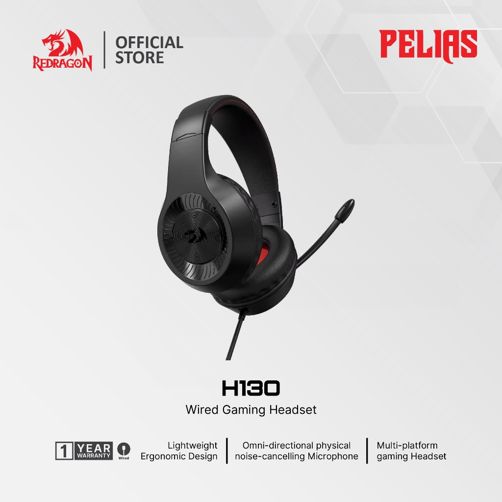 Jual Redragon PELIAS H130 Wired Gaming Headset 40 millimeter ...