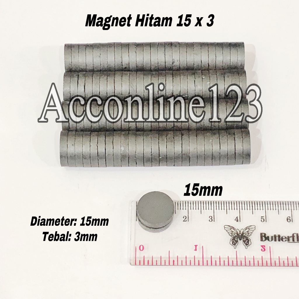 Jual (100pcs) Magnet Kulkas 15x3 (2 sisi) / Magnet Hitam 15x3 (2 sisi ...
