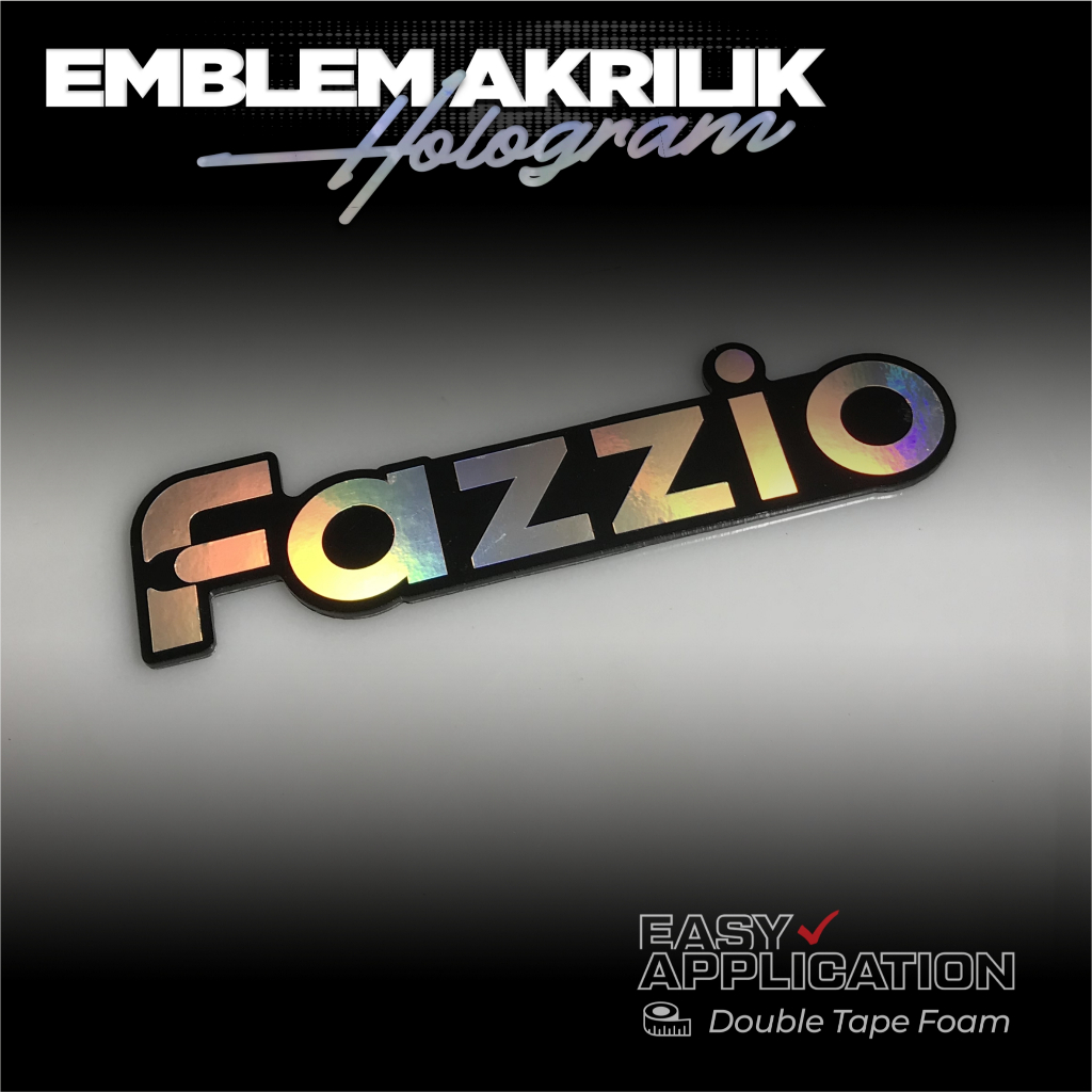 Jual Emblem Motor FAZZIO Logo Bahan Akrilik Gold Hologram | Shopee ...