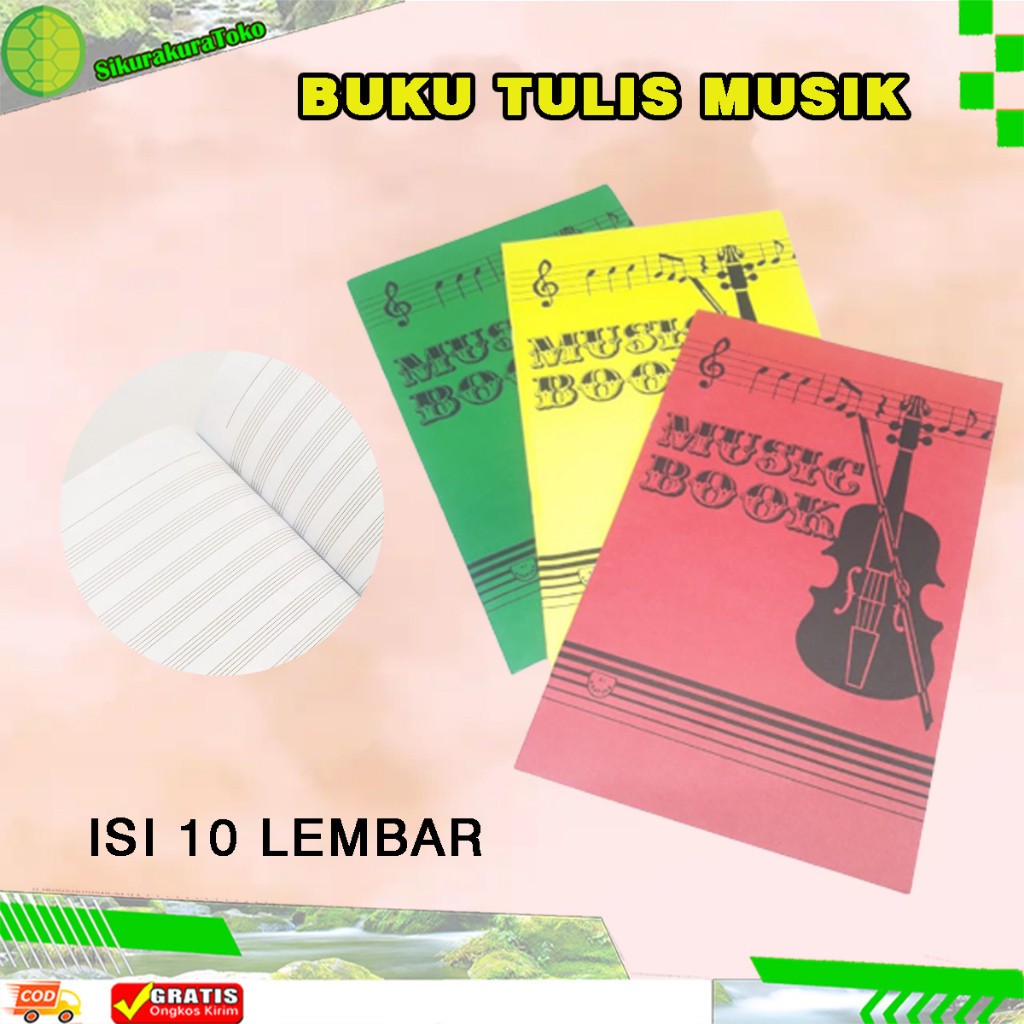 Jual (sko) Buku Musik Not Balok 16x24cm 10 Lembar Music Book Buku Tulis ...