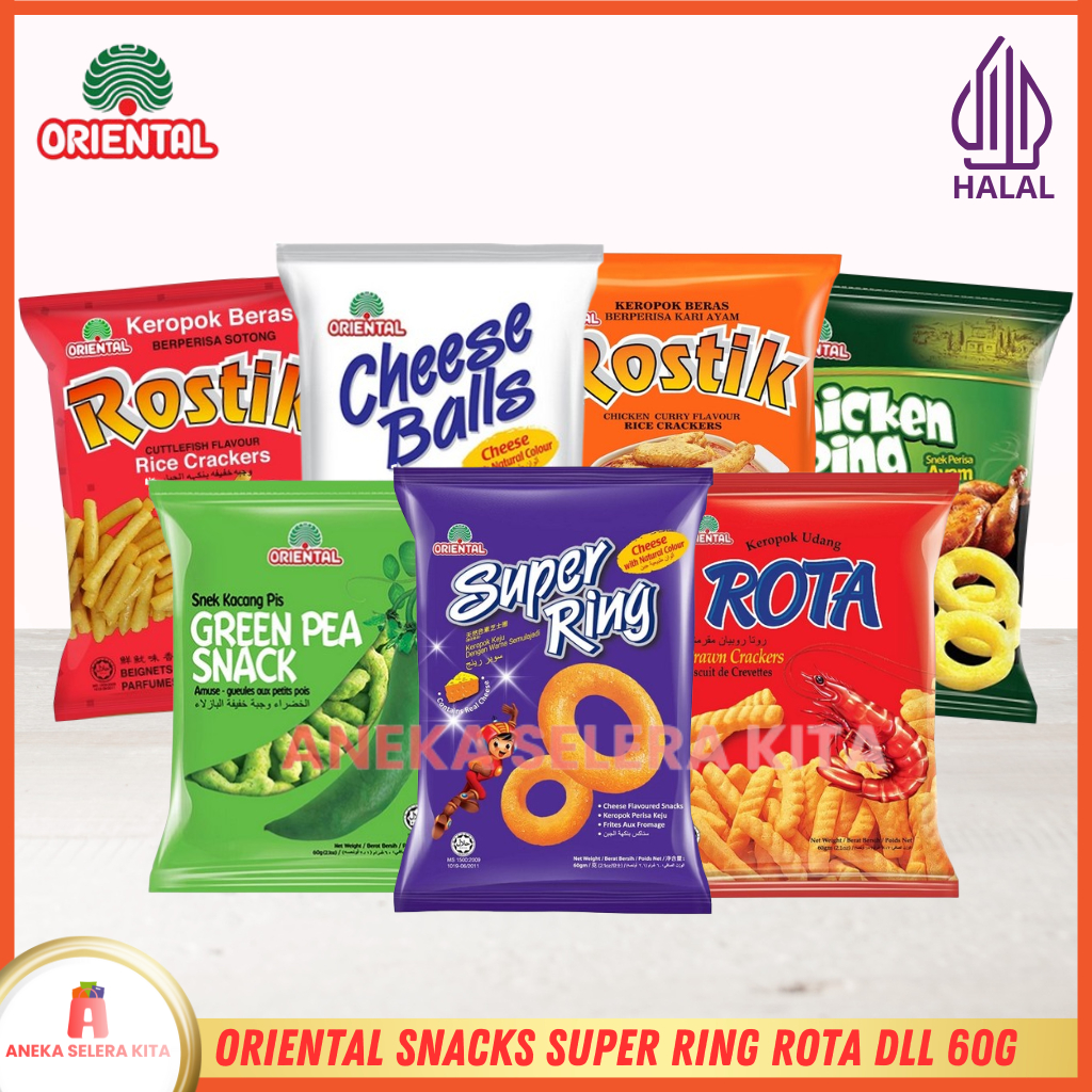 Jual Oriental Snack Super Ring Rota Green Pea Rostik Chicken Ring 60gr ...