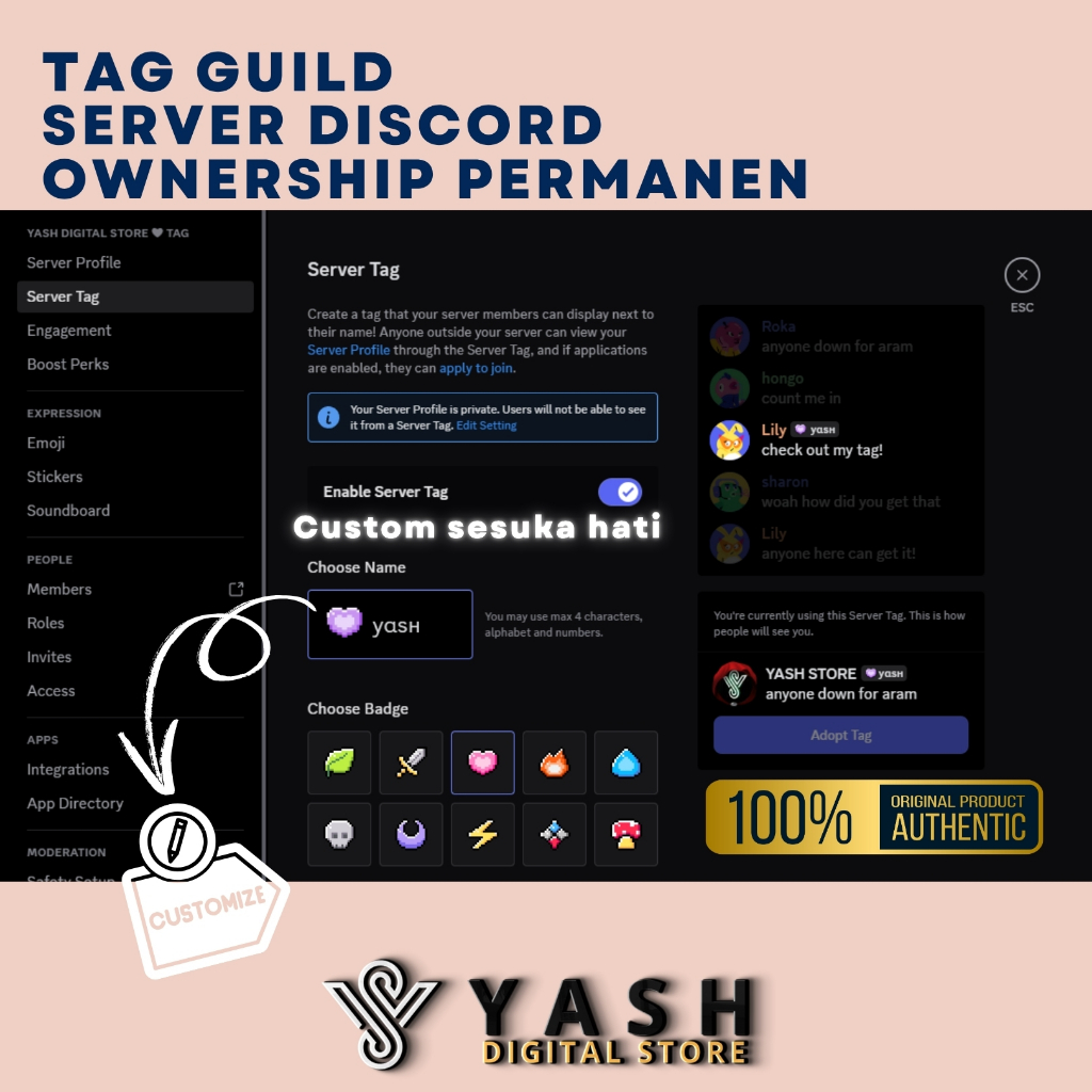 Jual CUSTOM GUILD TAG DISCORD + SERVER OWNERSHIP DISCORD | SERVER 100% ...