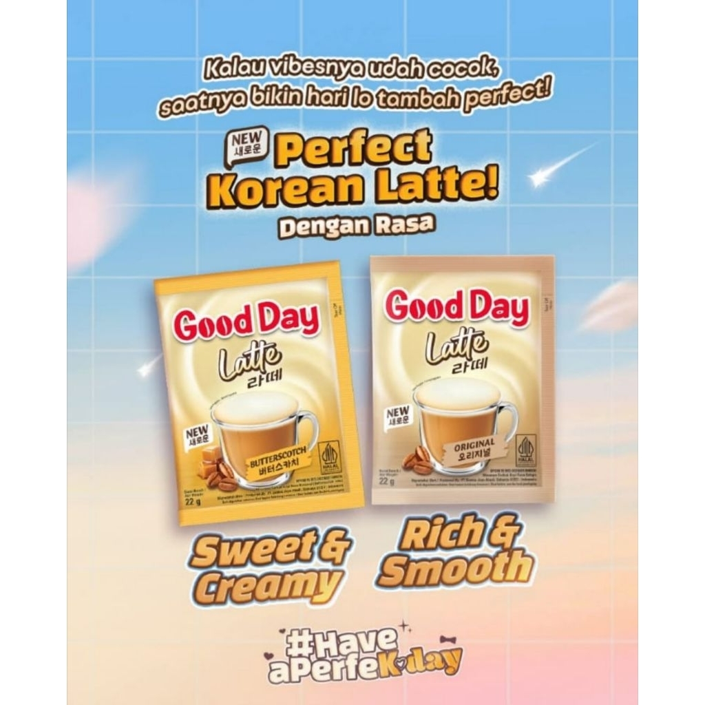 Jual Kopi Good Day Latte Original / Butterscotch 22gr ( 1 Renceng 10 ...
