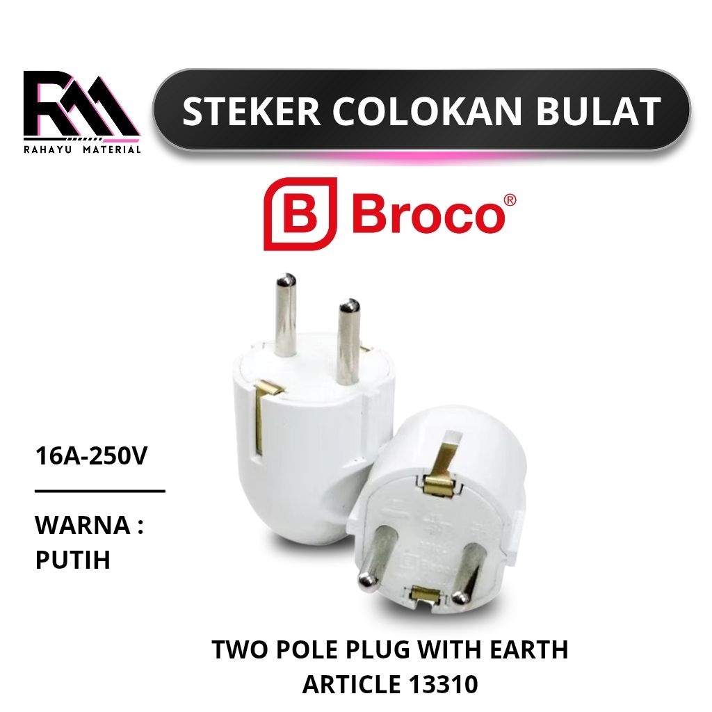 Jual Steker colokan listrik Kuningan bulat broco | Shopee Indonesia