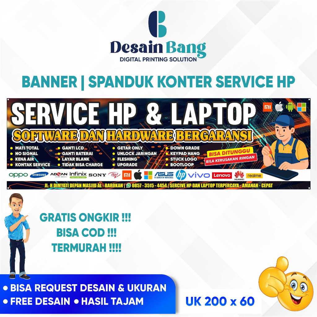Jual Banner Spanduk KONTER | SERVICE HP MURAHHHH (BISA REQUEST DESAIN ...