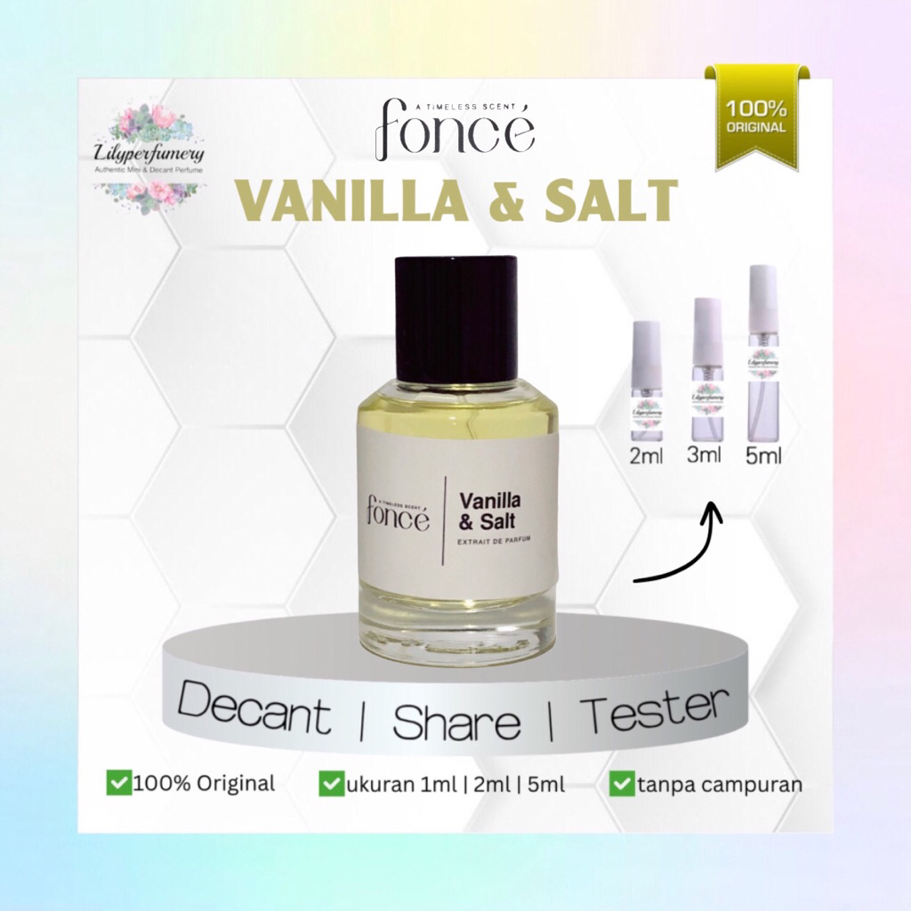 Jual Decant / Share FONCE VANILA & SALT Extrait de Parfum 1 ml | 2 ml | 5 ml (Authentic Only ...