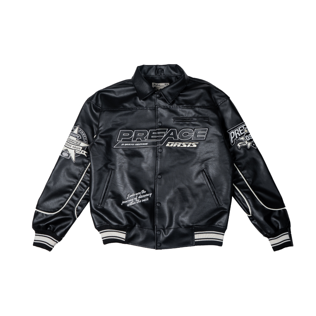 Jual Oasis Varsity Leather Jacket | Shopee Indonesia