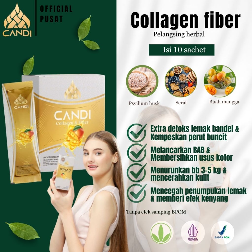 Jual Candi Collagen Fiber Detoks Pengecil Perut buncit Pelancar Bab ...