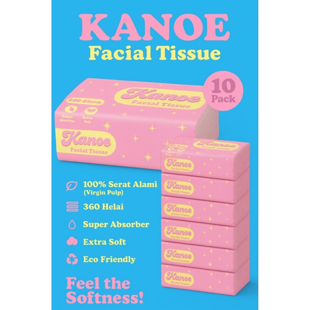 Jual [Bundle] 10 pack - Tissue Facial Kanoe - Tisu Wajah - 10 packs x ...