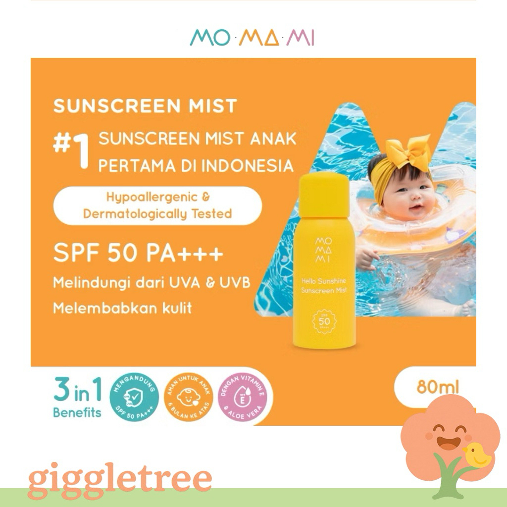 Jual MoMaMi Hello Sunshine Sunscreen Mist UVA &UVB Protection SPF 50 PA ...