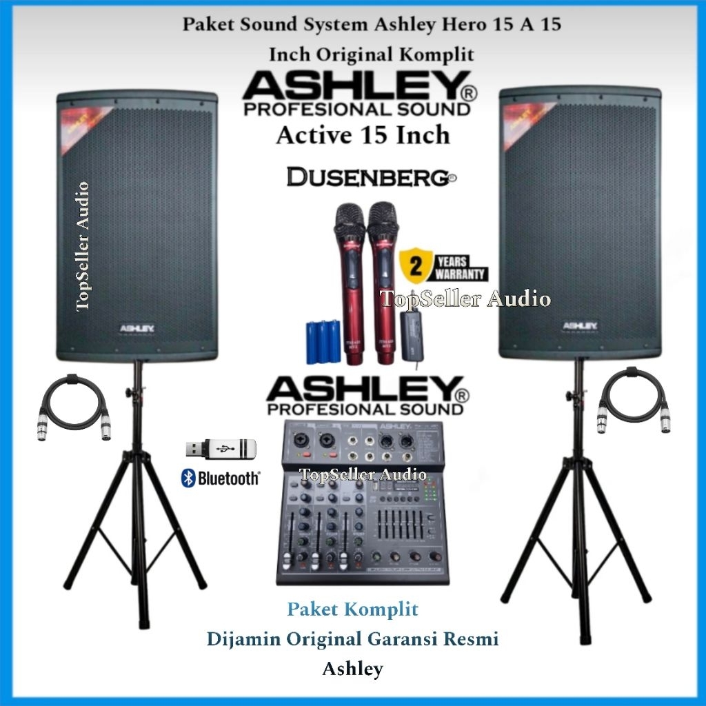 Jual Paket Speaker Sound System Ashley HERO 15A HERO15A Original 15 Inch Mixer Ashley 4 Channel ...