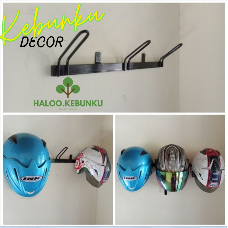 Jual Gantungan Helm bahan besi rak 3 helm organizer | Shopee Indonesia