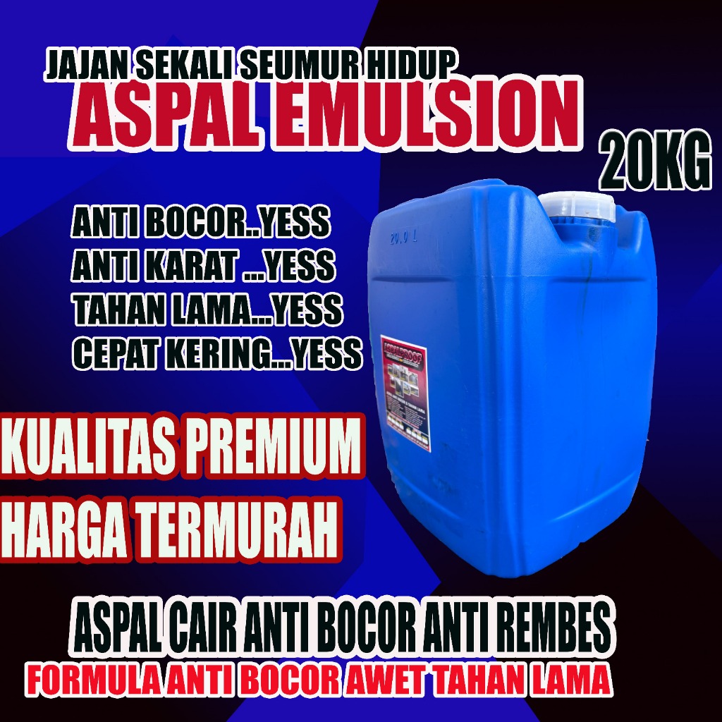 Jual Aspal Cair Emulsion 20kg | Aspal Emulsion | ASPAL PREMIUM | Shopee ...