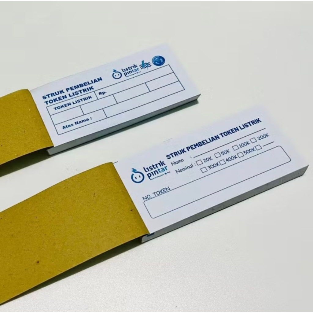 Jual ( Isi 100 Lembar ) Struk Token Listrik Struk Pembelian Token ...