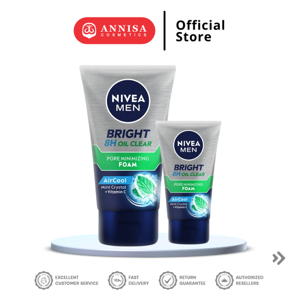 Jual NIVEA MEN Bright 8H Oil Clear Pure FOAM All Varian | Shopee Indonesia