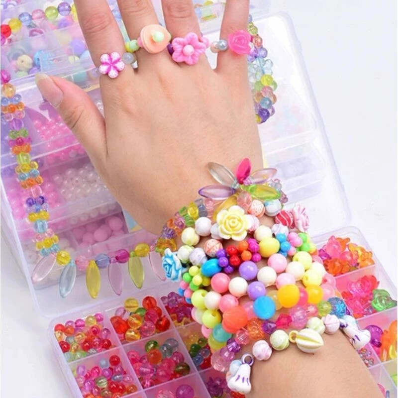 Jual DIY Beaded 24 Aksesoris Kotak Perempuan Manik Gelang Kalung Mainan ...