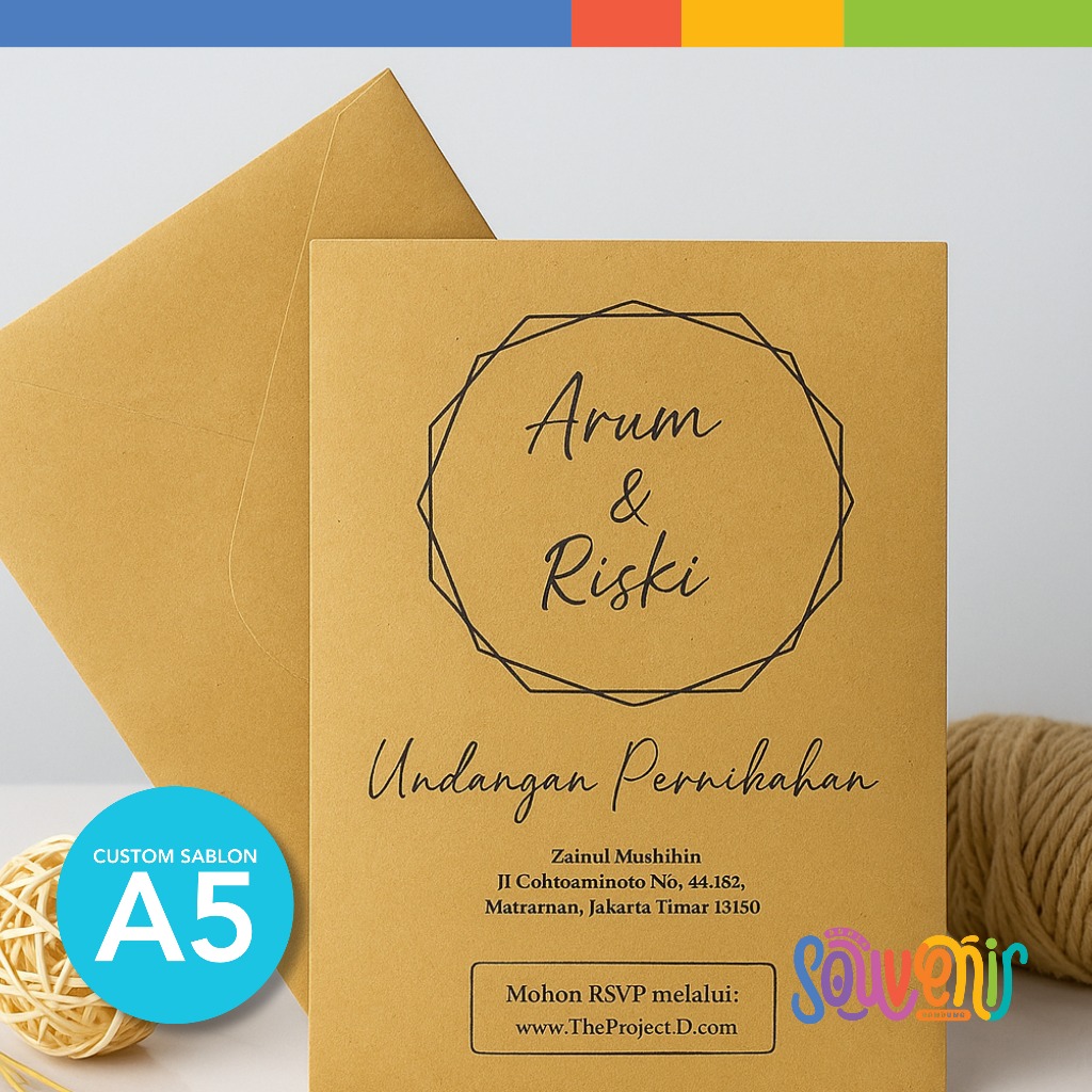 Jual Custom Sablon Amplop A5 Amplop Vintage Kraft 150 gr Free Design ...