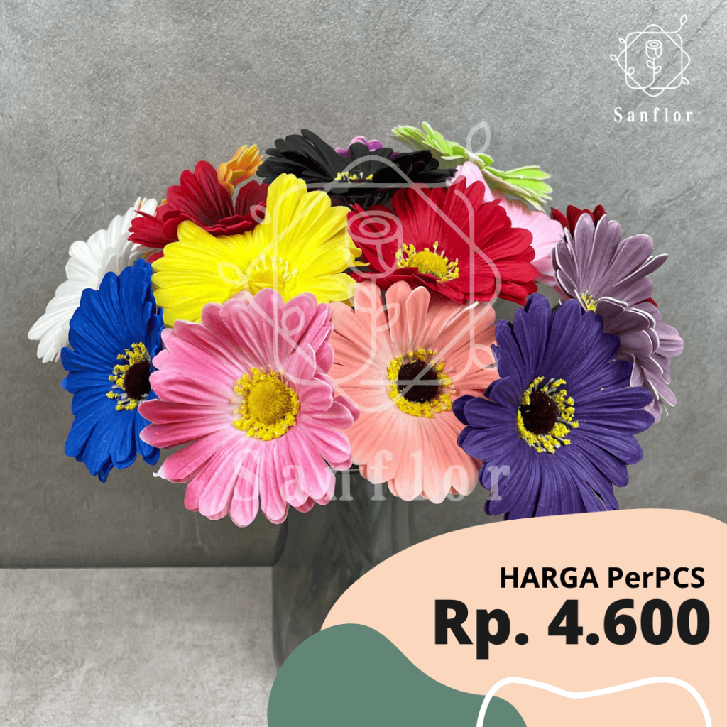 Jual GERBERA DAISY K1/ BUNGA ARTIFICIAL/ TANAMAN HIAS PLASTIK/ HIASAN ...