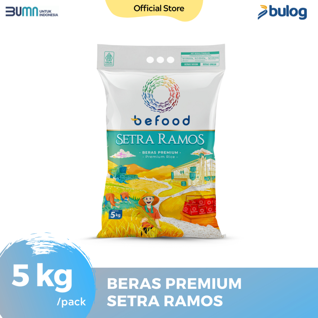 Jual BULOG - Beras Premium befood Setra Ramos 5 kg | Shopee Indonesia