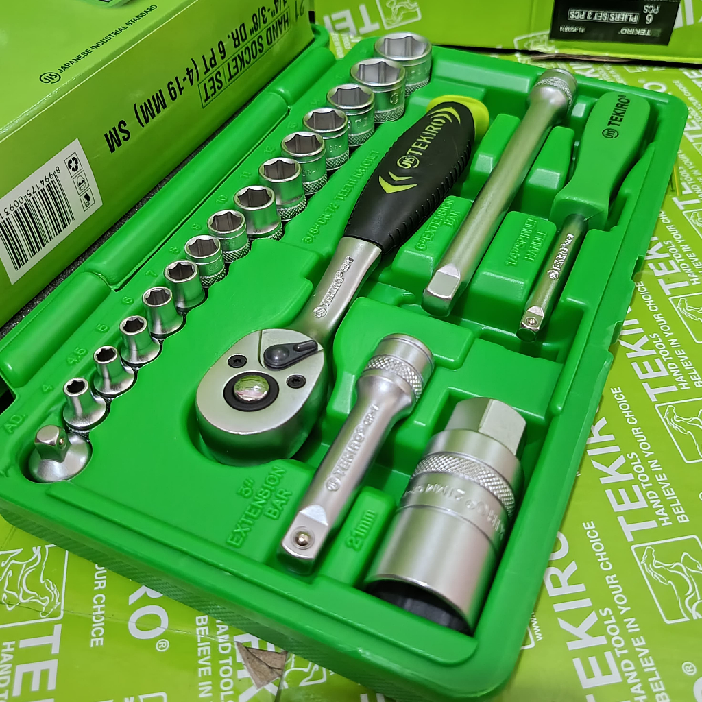 Jual Tekiro Kunci Shock Sock Sok Set 21 Pcs 1/4" - 3/8" Ratchet Ready Kunci Shock Set Tekiro ...