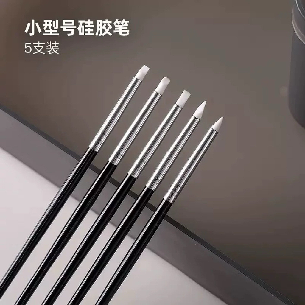 Jual KHEISHOP 1SET 5PC SILICON PEN CARVING BLACK WHITE DENTAL SILICONE ...