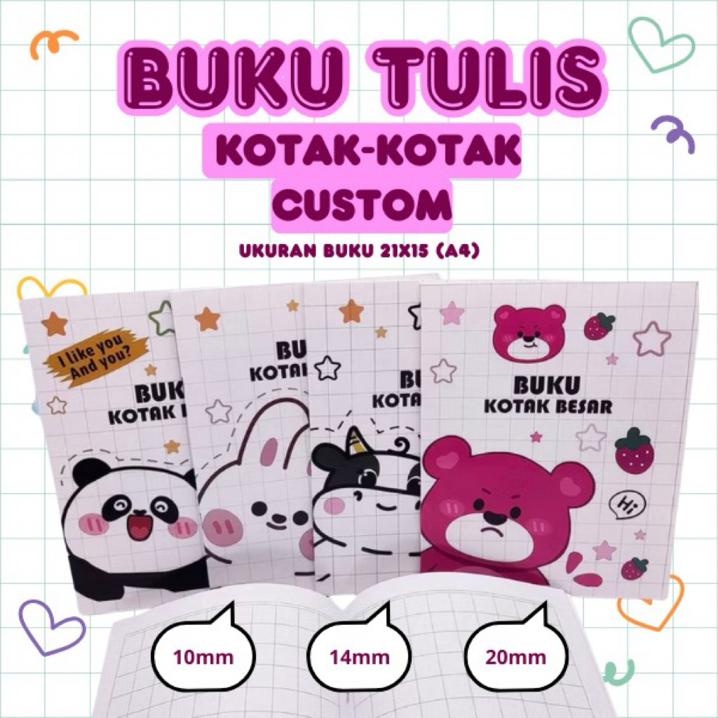 Jual Buku Tulis Kotak Anak Custom | Notebook Kotak Murid TK/SD | Shopee ...