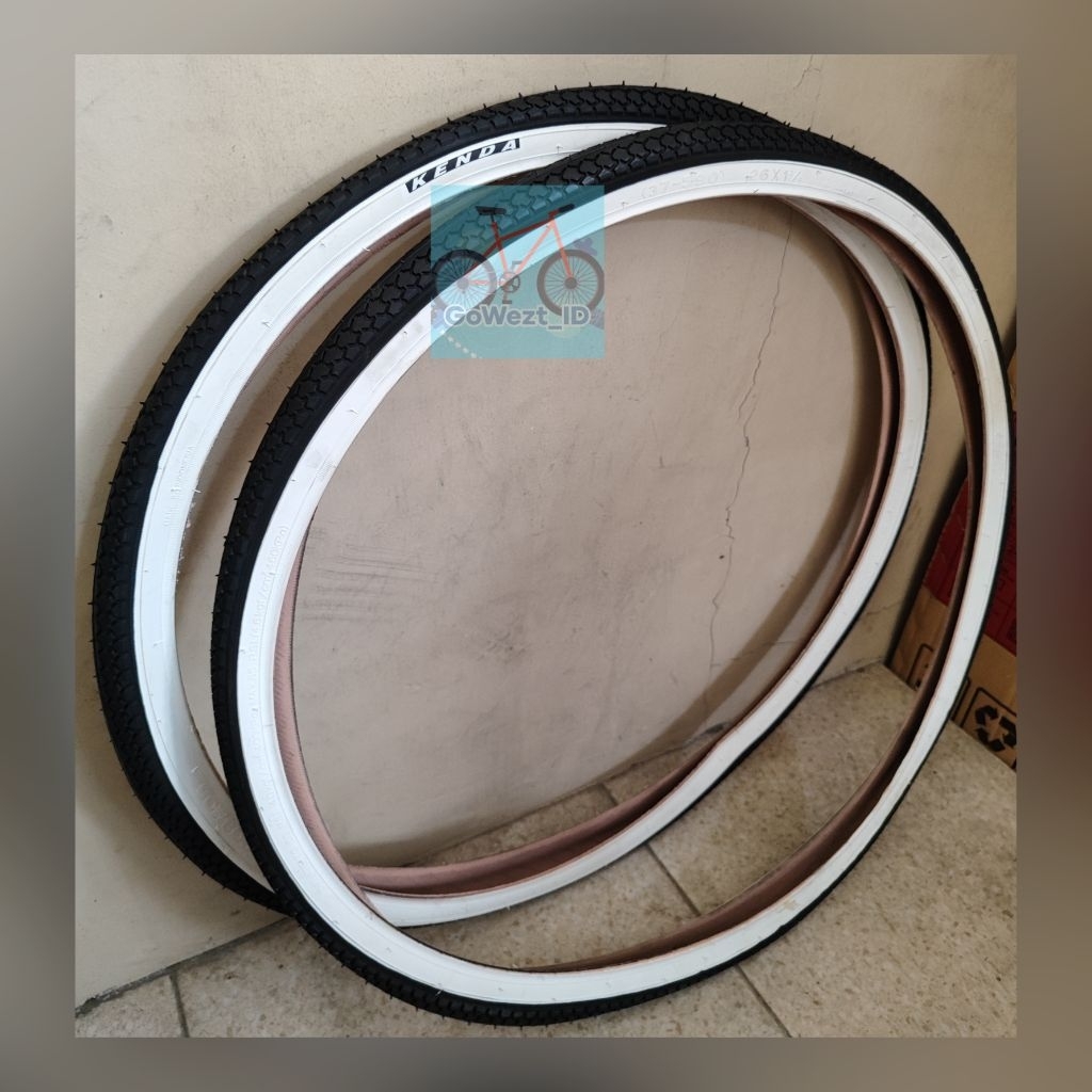 Jual Ban Luar Sepeda Ukuran 26 x 1 3/8 Kenda K184 Hitam Putih CTB Jengki Mini | High Quality ...