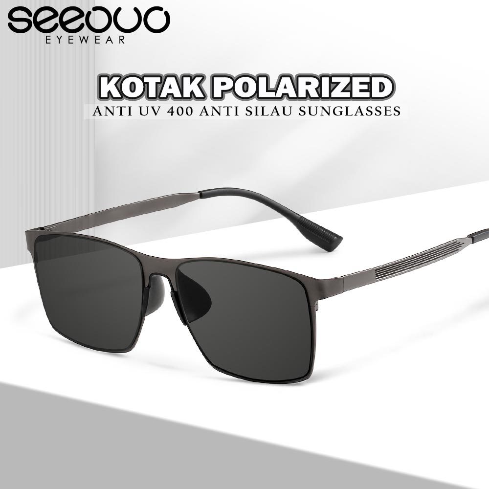 Jual Seeouo Sunglasses Kacamata Hitam Metal Frame Kokoh Anti UV 400 Lens Polarized Style Fashion ...