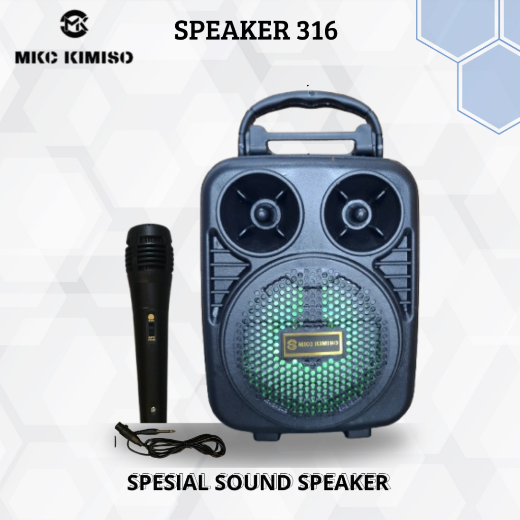 Jual speaker bluetooth + mic karaoke kimiso 316 speaker bluetooth ...
