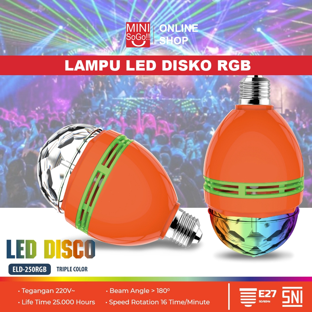 Jual Lampu DISCO LED Fitting Putar otomatis disko warna-warni RGB ...