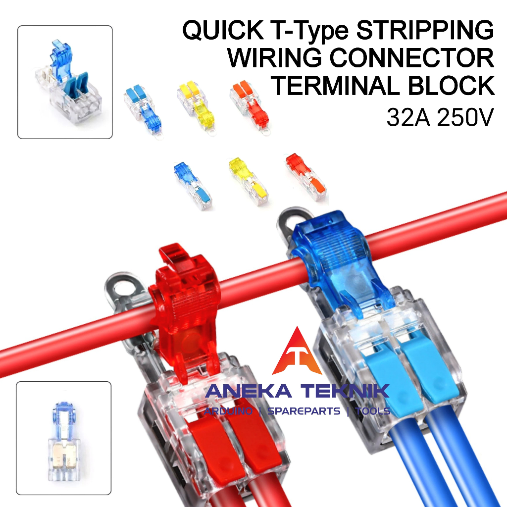 Jual Quick T-Type Stripping Wiring Connector Terminal Block 32A 250V ...