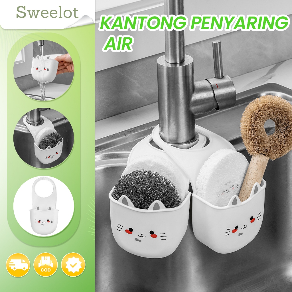 Jual Rak penyimpanan spons kain keran wastafel dapur pemisah kering dan ...