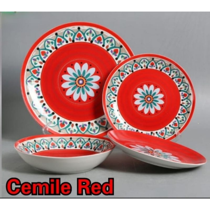 Jual Piring Merah Keramik Cemile Red (per satuan) | Shopee Indonesia