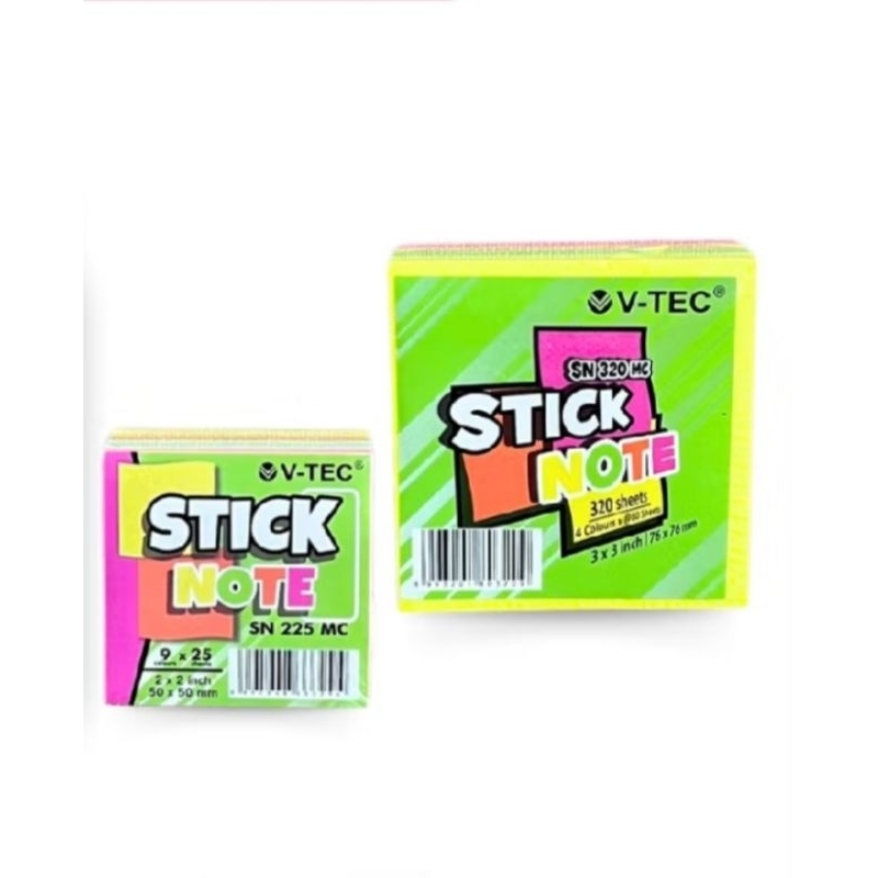 Jual (1Pcs) V-TEC Stick Note SN 320 MC 4 Warna 76x76mm 320 Lembar Memo ...