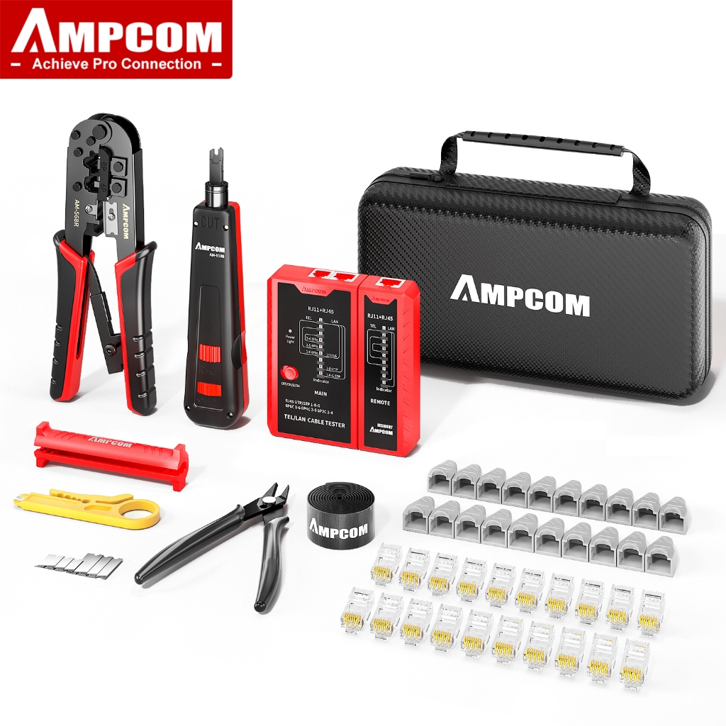 Jual AMPCOM Alat Crimping Ethernet Kit untuk Konektor RJ45 CAT6/CAT5e ...