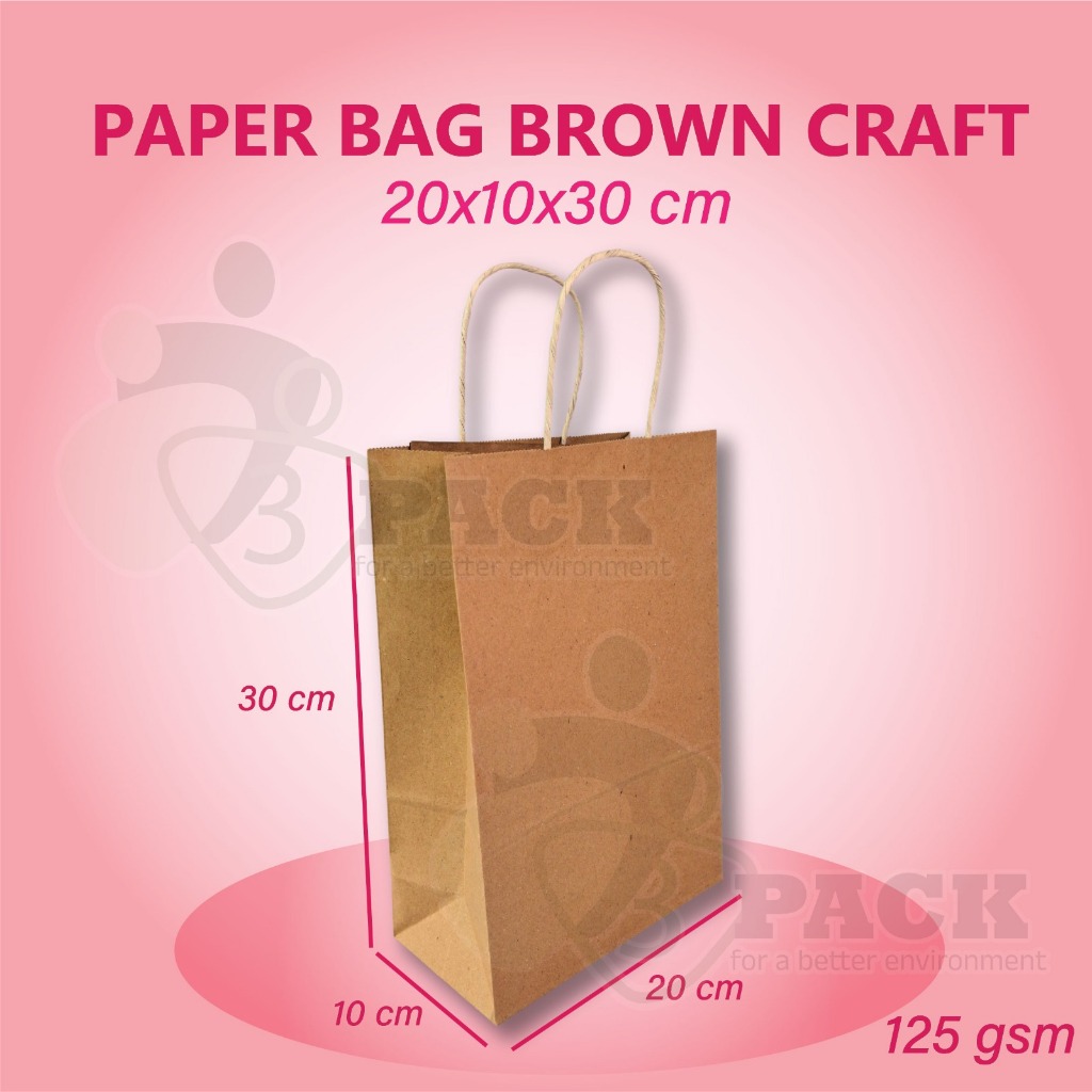 Jual PAPERBAG COKLAT POLOS SHOPPING BAG,TAS KERTAS SOUVENIR KADO ...