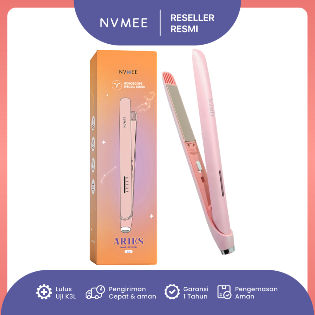 Jual NVMEE - Catokan Pelurus dan Pengeriting Rambut Aries Hair Styler ...
