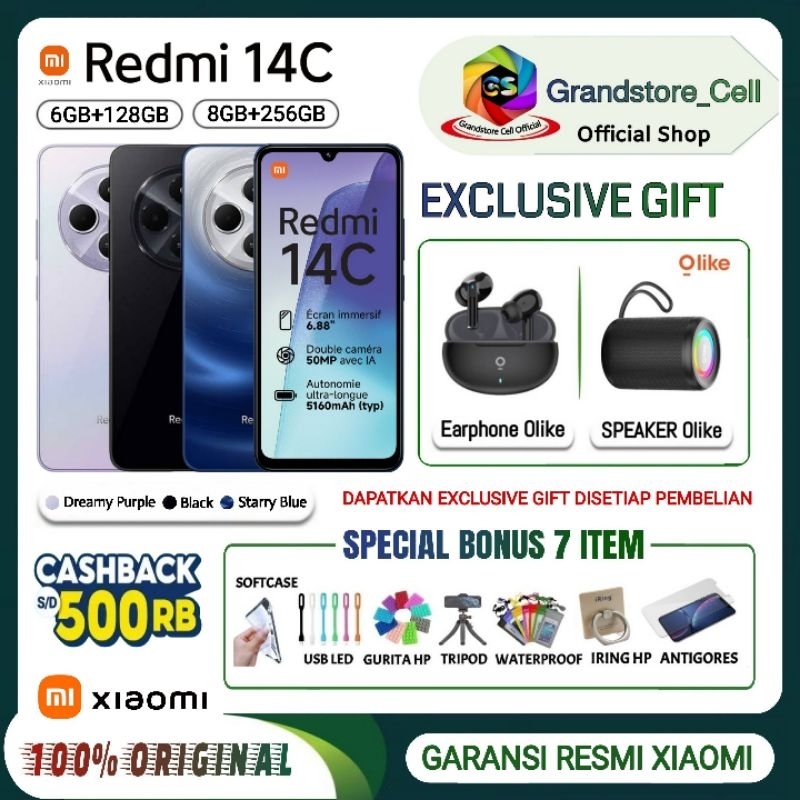 Jual XIAOMI REDMI 14C RAM 6/128 GB | XIAOMI REDMI 14 C RAM 8/256 GB ...