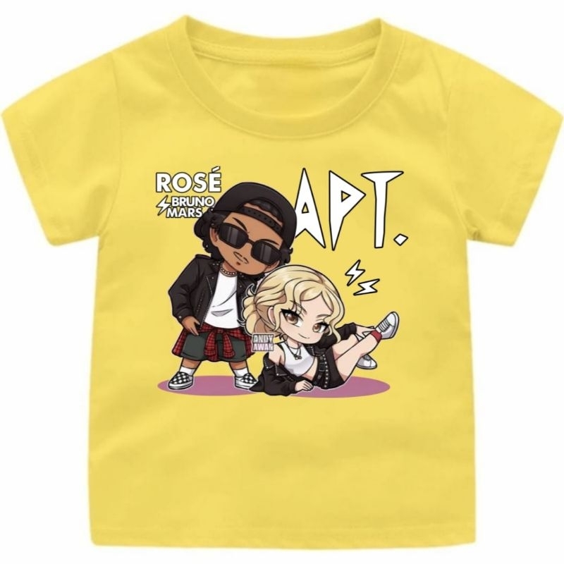 Jual Baju Kaos Oblong Anak Cewek-Cowok APT ROSE BRUNO MARS anak dan Dewasa | Shopee Indonesia