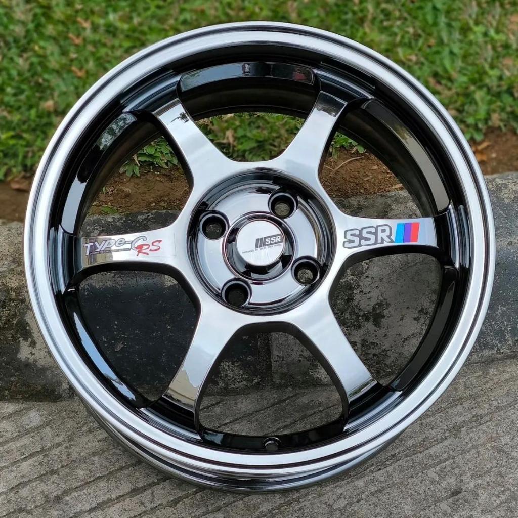 Jual Velg SSR Type C RS Ring 16 Pcd 4X100 Lebar 7 ET 40 Warna Black Chrome Velg Mobil Tie Rod ...