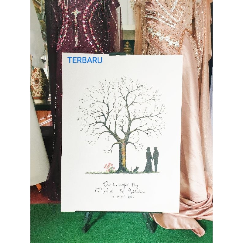 Jual Lukisan kanvas wedding pola pohon 60x40 bonus cat dan Tulisan Asli ...