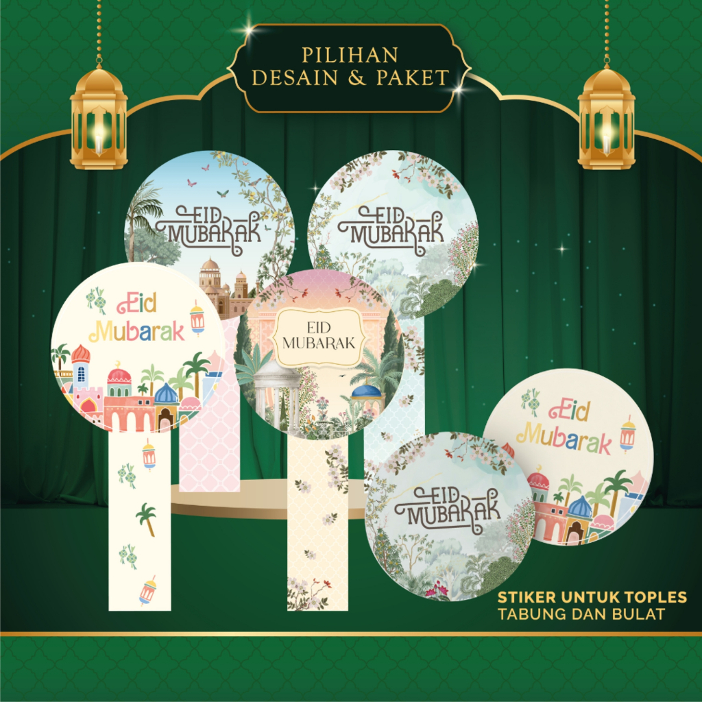 Jual (STICKER TAMBAHAN UNTUK TOPLES TABUNG/BULAT) Sticker Idul Fitri ...